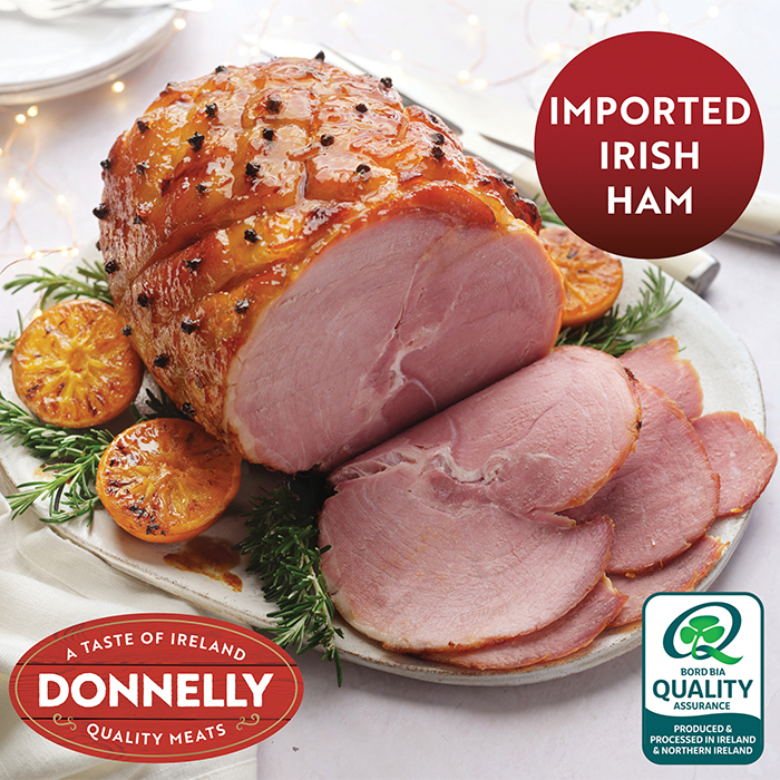 Donnelly Imported Cured Irish Ham 3Kg (105.7oz) X 2: Food Ireland Wholesale