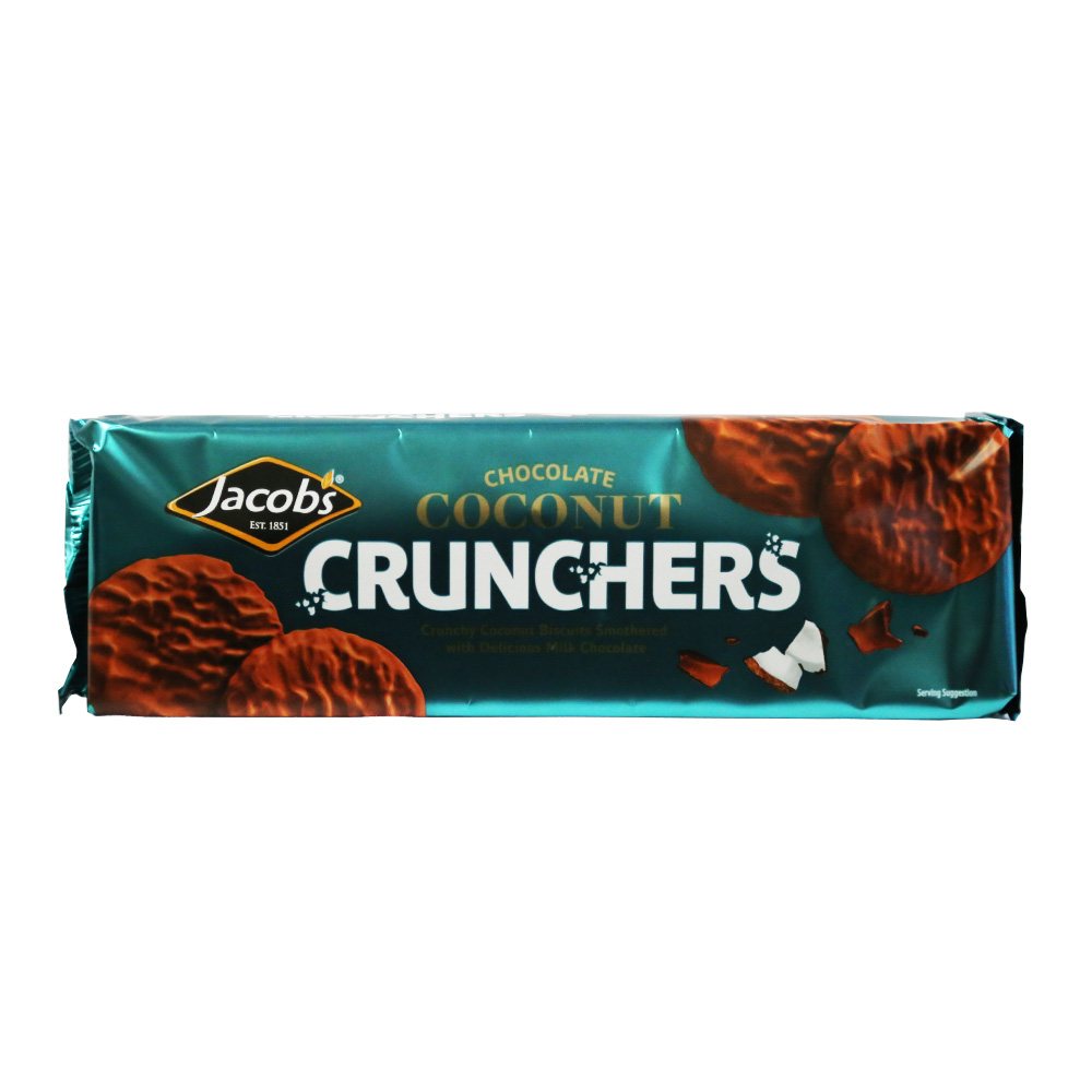 Jacobs Crunchers Choc Coco 150g (5.3oz) X 16: Food Ireland Wholesale