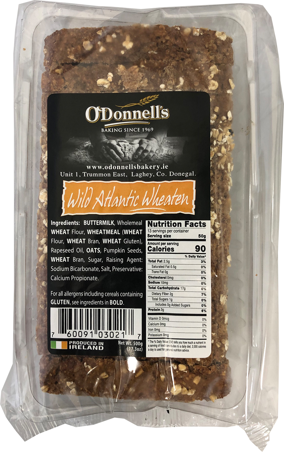 O'Donnells Wild Atlantic Wheaten 500g (17.6oz) X 12: Food Ireland Wholesale