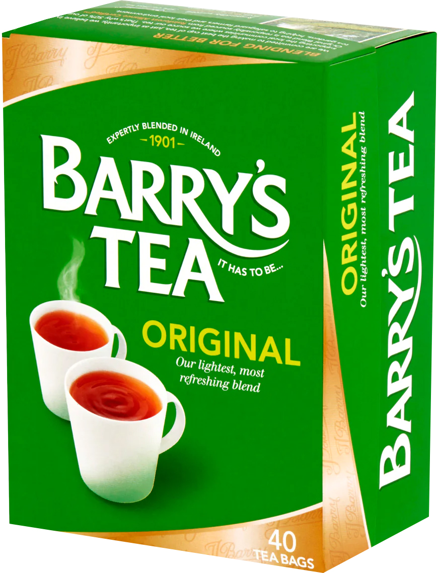 Barrys Tea Green Breakfast 40 Bags 125g (4.4oz) X 6: Food Ireland Wholesale