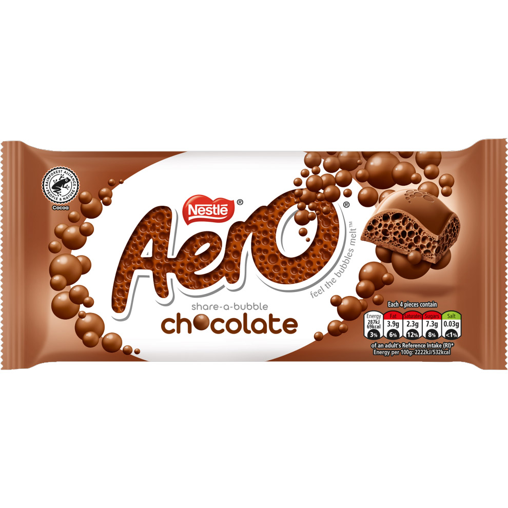 Aero Giant Milk Chocolate 90g (3.2oz) X 15: Food Ireland Wholesale