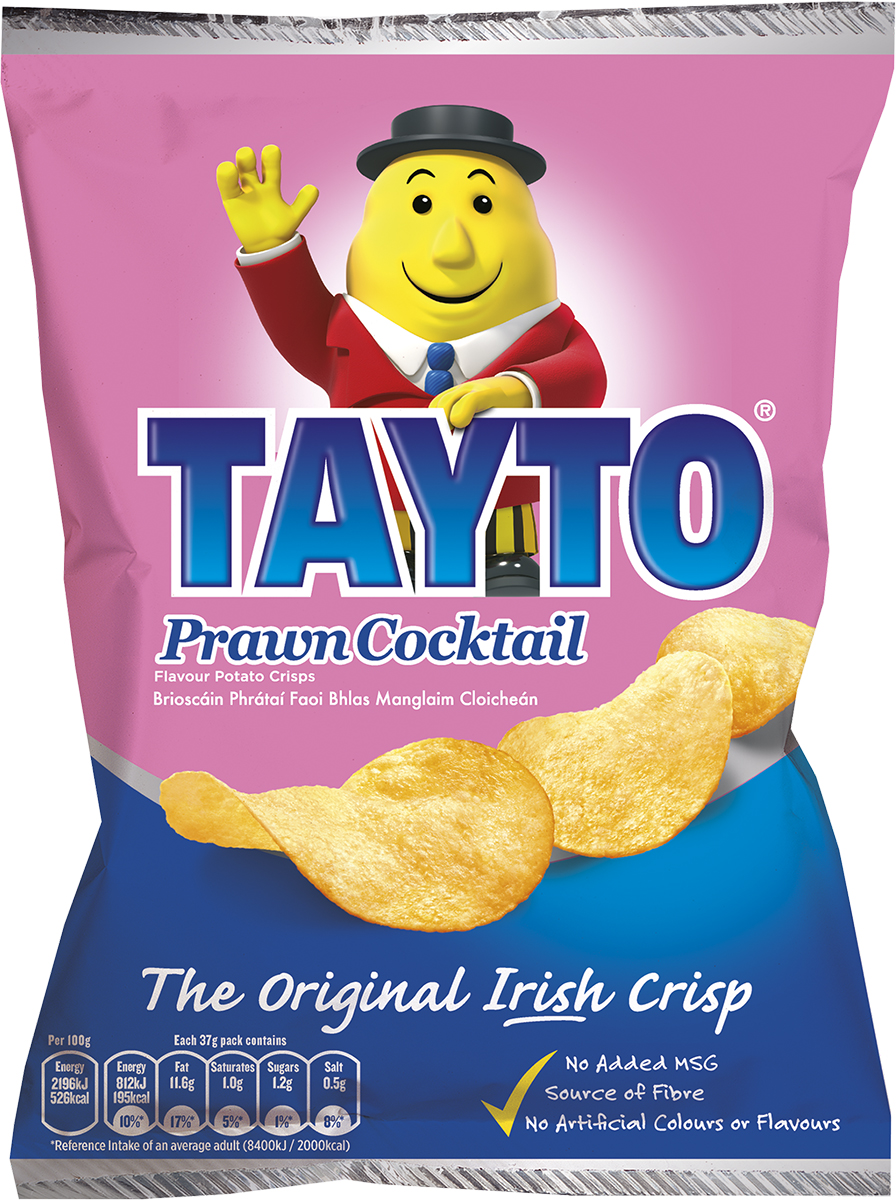 Tayto Prawn Cocktail 35g (1.2oz) X 50: Food Ireland Wholesale