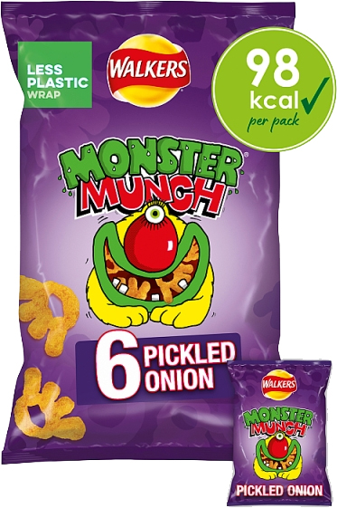 Walkers Monster Munch 6 Pack 120g (4.2oz) X 18: Food Ireland Wholesale