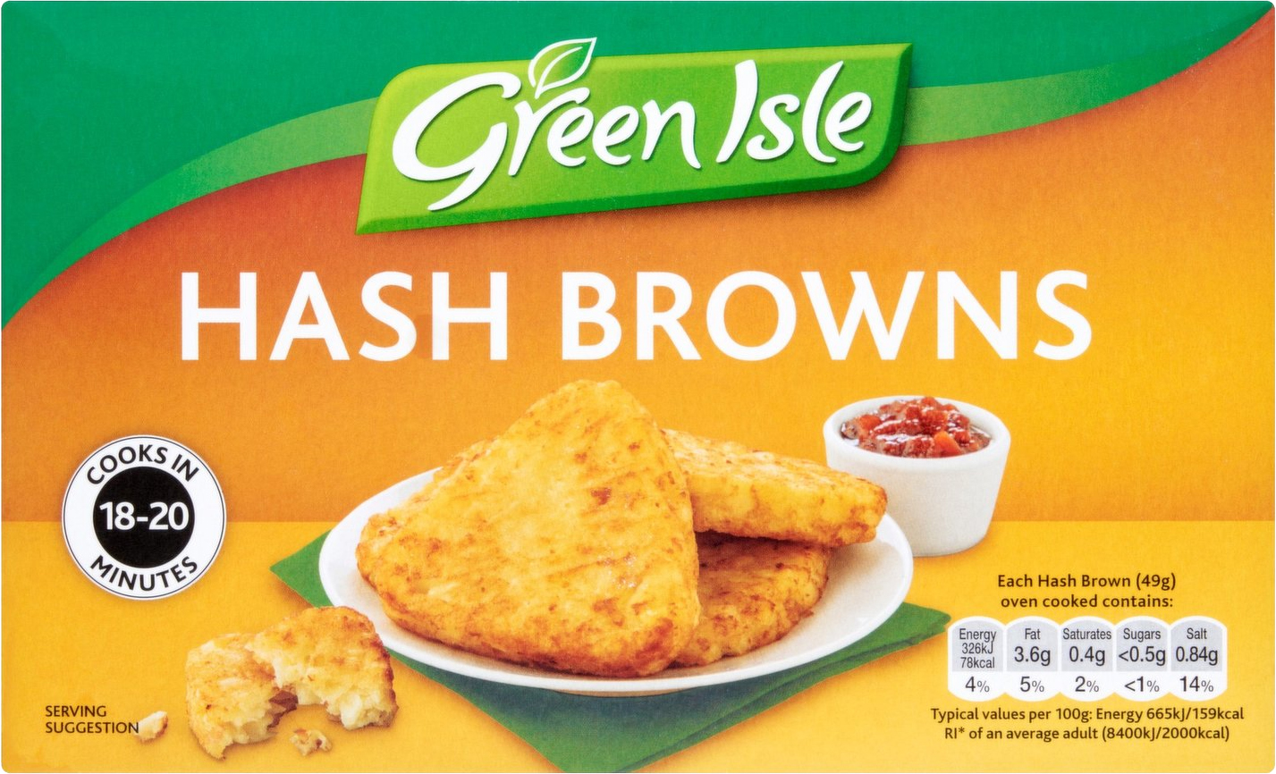 Green Isle Hash Browns 450g (15.9oz) X 14: Food Ireland Wholesale